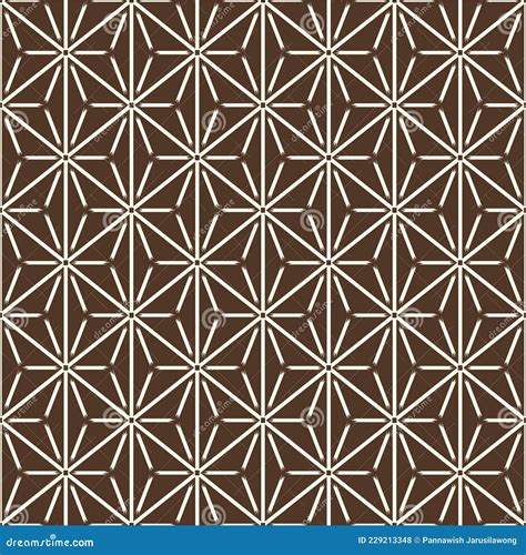 Japanese Hexagon Star Brush Net Vector Seamless Pattern Stock Vector