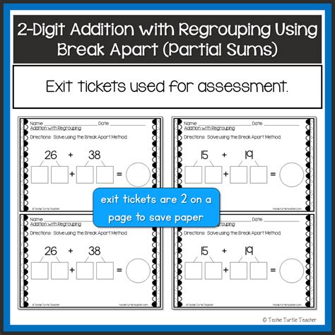 2 Digit Addition With Regrouping Using Break Apart Partial Sums