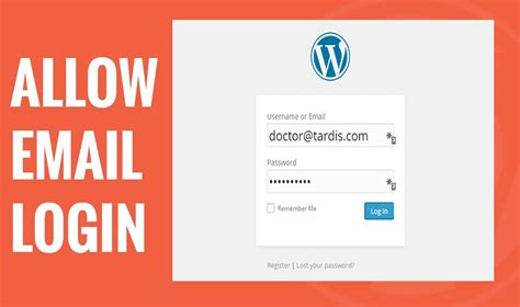 How To Allow User To Log In With Email In Wordpress