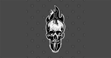 Battle Hardened Skull Impaled By A Flaming Sword 💀 🗡 🔥 Skull T