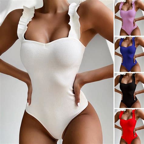 Ba Ador De Una Pieza Con Volantes Para Mujer Traje De Ba O Sexy Con