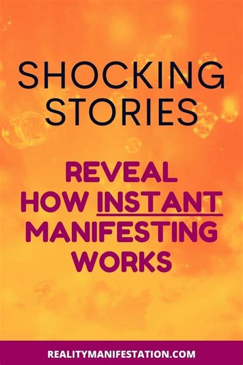 Shocking Stories Reveal How Instant Manifestation Works Reality