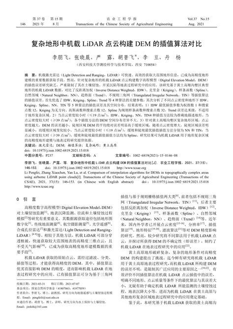 Pdf Comparison Of Interpolation Algorithms For Dems In Topographically Complex Areas Using