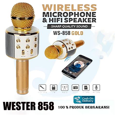 Jual Mic Karaoke Smule Portable Ws Microphone Bluetooth Wireless Hifi Speaker Shopee Indonesia