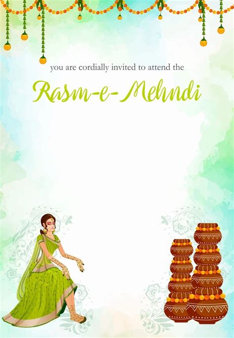 Create Free Graceful Mehendi Ceremony E Invite Invitation Card Online