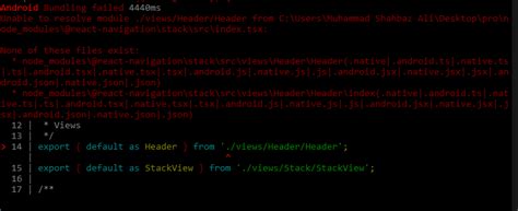 Unable To Resolve Module `viewsheaderheader` · Issue 8777 · React Navigationreact