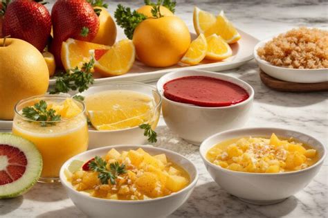 Premium Ai Image Freshly Squeezed Fruit Juices And Fruits