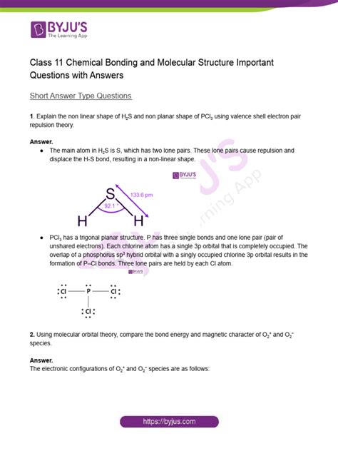 Class 11 Chemistry Chapter 4 Chemical Bonding And Molecular Structure