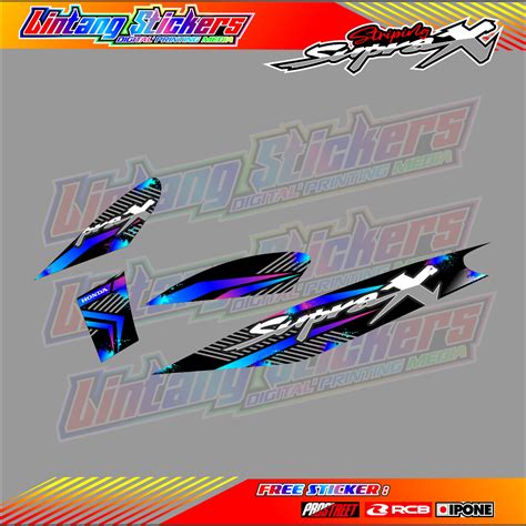 Jual STRIPING VARIASI HONDA SUPRA X STICKER LIST MOTOR HONDA SUPRA X