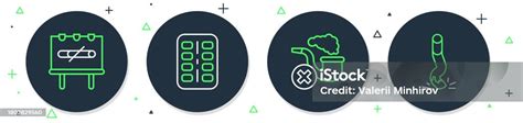물집 팩에 니코틴 껌을 설정하고 연기가 나는 파이프 담배를 피우고 담배를 피우지 않고 담배꽁초 아이콘을 표시합니다 벡터 건강 진단에 대한 스톡 벡터 아트 및 기타 이미지