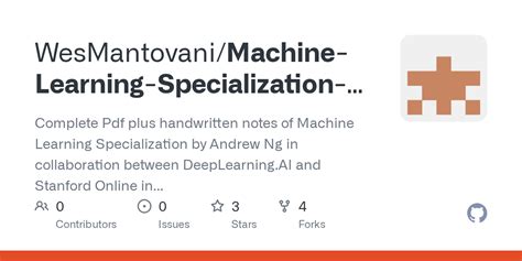 Github Wesmantovanimachine Learning Specialization Coursera Notes Complete Pdf Plus