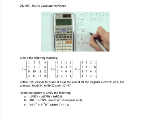 Solved Q Matrix Calculator In Python Create The Chegg Com