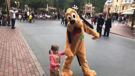 Pluto Meet And Greet At Disneyland With Paisley Youtube