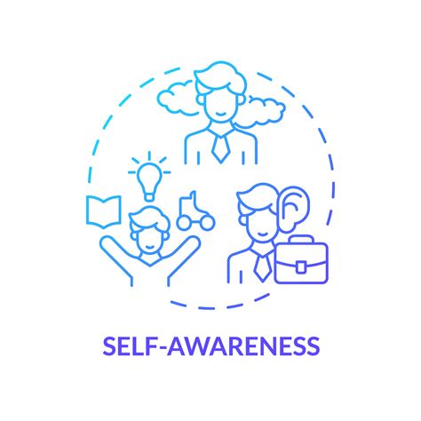 2d Gradient Icon Self Awareness Concept Isolated Vector Mindful