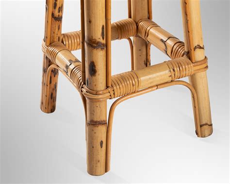 French Riviera Vintage Bambou Bar And Pair Of Stools At 1stdibs