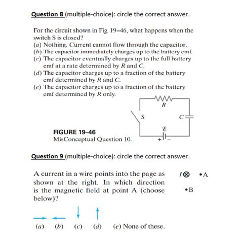 Solved Question Multiple Choice Circle The Correct Chegg Com