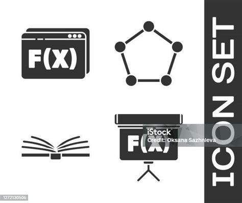 Set Chalkboard Symbole Mathématique De Fonction Livre Ouvert Et Icône
