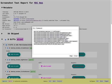 Screenshot Diff Report Should Include Info On Args To Easily Retry