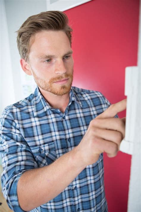 Man Setting Temperature On Control Panel Stock Image Image Of Display Comfort 93901335