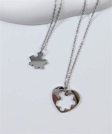 [1 1한쌍세트 당일출고]우정목걸이 커플목걸이 목걸이세트 우정템 커플템 펜던트목걸이 퍼즐목걸이 인싸템 체인목걸이 여자목걸이 남자
