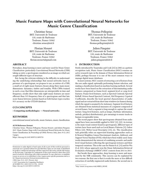 Pdf Télécharger Automatic Music Genre Classification Using