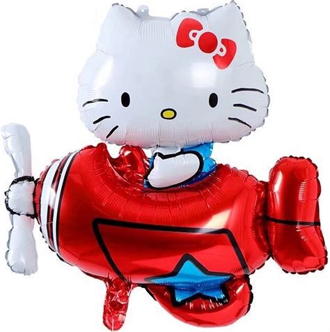 Folieballon Hello Kitty Met Vliegtuig Ballon Hello Kitty Ballon