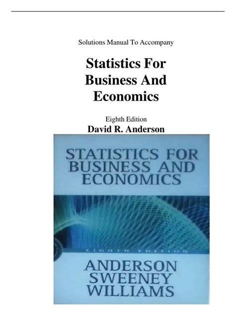 solutions manual to accompany statistics for business and economics