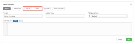 Create A New Inventory And Add It To The Organization Ansible Tower Quick Setup Guide V