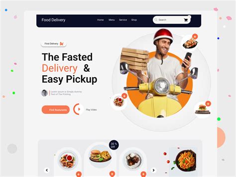 fastest food delivery web on behance