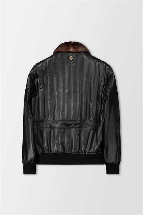 Buy Billionaire Leather Jacket Crest Final Sale Men Blackgold