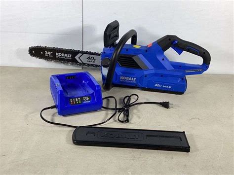 Kobalt 14” Brushless Electric Chainsaw W 40v Battery Charger Works