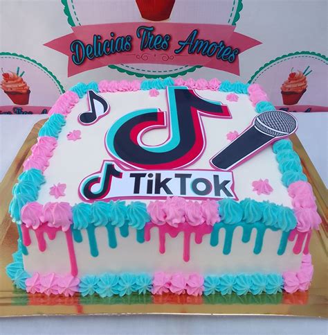 Torta De Tik Tok Cuadrada Pastel De Tik Tok Para Mujer Pequeñas