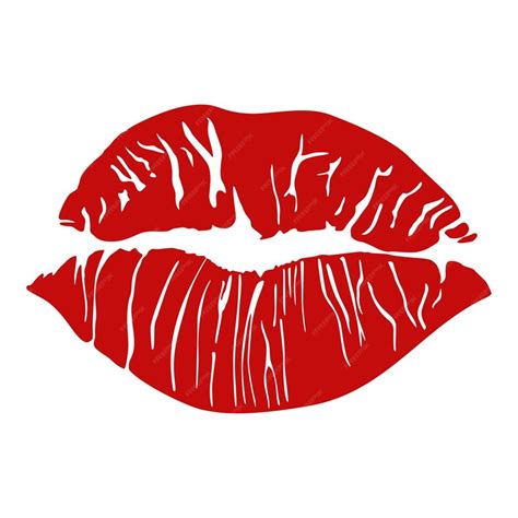 Premium Vector Kiss Vector Illustration Red Lipstick Print On White