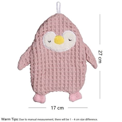 Badu Bg Вафла Сладък анимационен пингвин Хавлиена кърпа за ръце Бяла