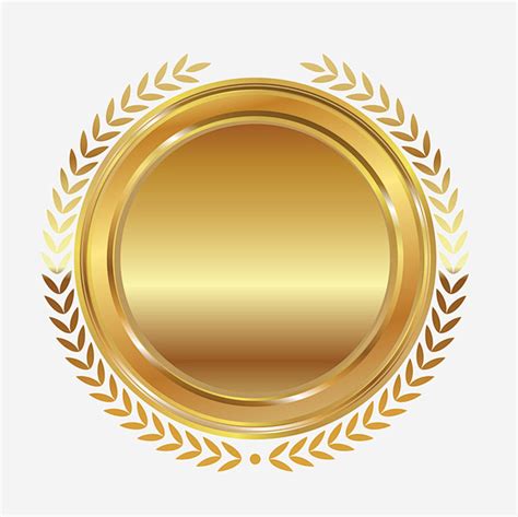大气金色徽章免抠素材图宝宝 大气徽章 金色光晕 金色勋章 金色叶子 金色徽章 高贵勋章 花瓣网