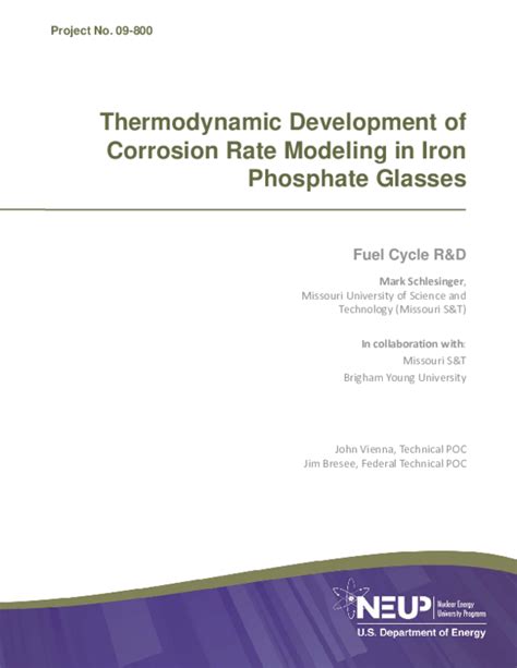 Pdf Thermodynamic Development Of Corrosion Rate Modeling In Iron