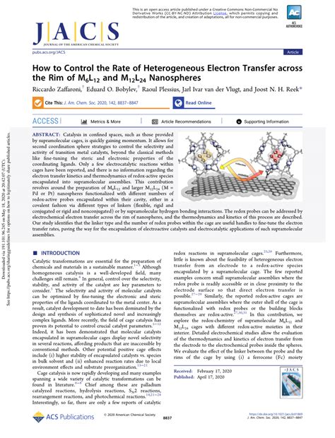 Pdf How To Control The Rate Of Heterogeneous Electron Transfer Across