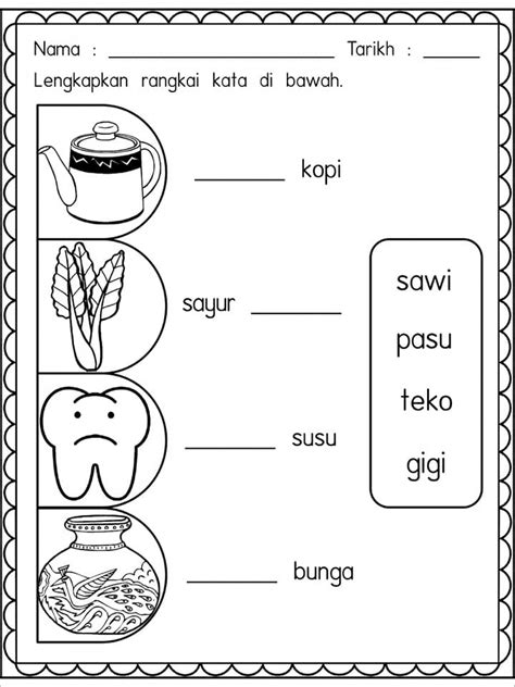 Lembaran Kerja Bahasa Melayu Prasekolah 6 Tahun Prasekolah Latihan