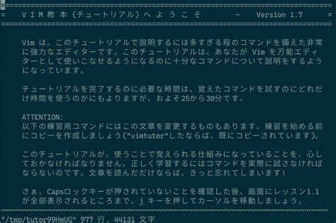 Vimの無料公式教本チュートリアル Vim入門