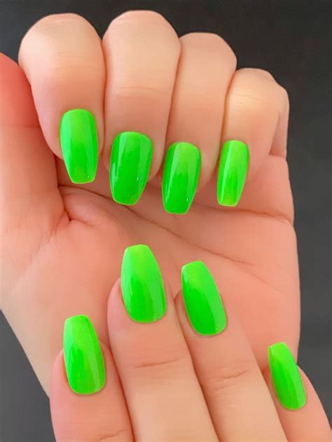 I Rush Green Green Neon Nail Polish Bright Green Nails Etsy Canada