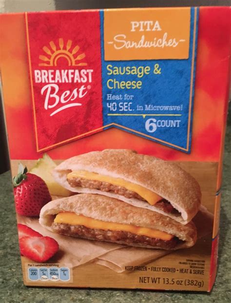 Breakfast Best Sausage And Cheese Pita Sandwiches Aldi Reviewer