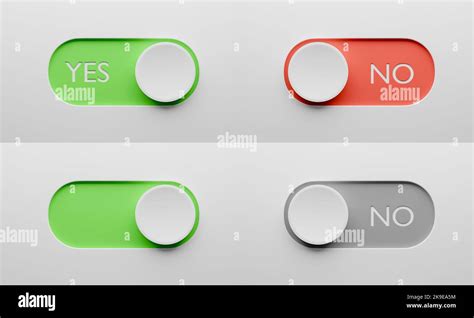yes and no toggle switch buttons set switch design for app or website