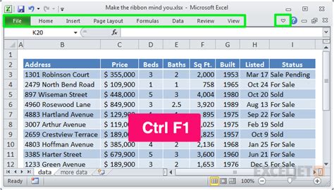 Collapse The Ribbon When You Dont Need It Exceljet