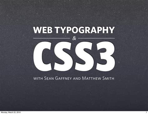 Web Typography With Css3 Ppt