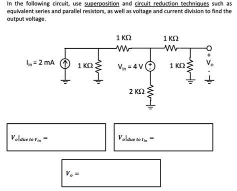 solved in the following circuit use superposition and