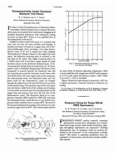 Thermoelectrically Cooled Thermistor Bolometer Test Fixture Review Of