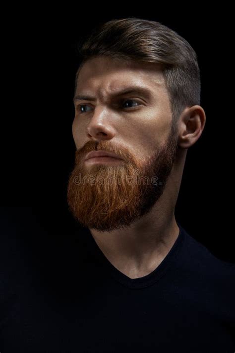 Portrait De Jeune Homme Caucasien Beau Barbu Simple Photo Stock Image