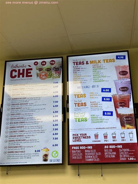 Menu At Bambu Pub And Bar West Allis