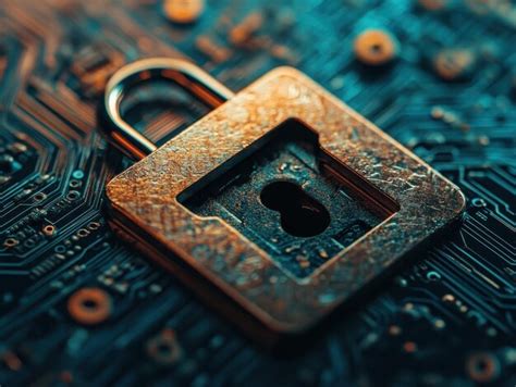 Cybersecurity Lock Securing Sensitive Digital Information Premium Ai