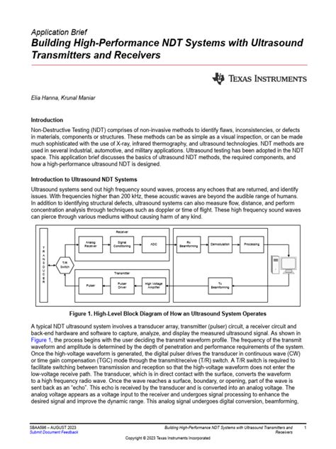 Tx7516evm Building High Performance Ndt Systems With Ultrasound Pdf